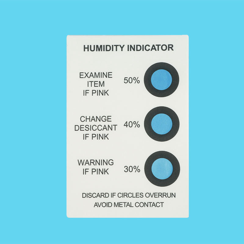 三点湿度指示卡 5%-10%-60%防潮卡 蓝变红色湿度显示卡_温度指示卡_烨凌化学